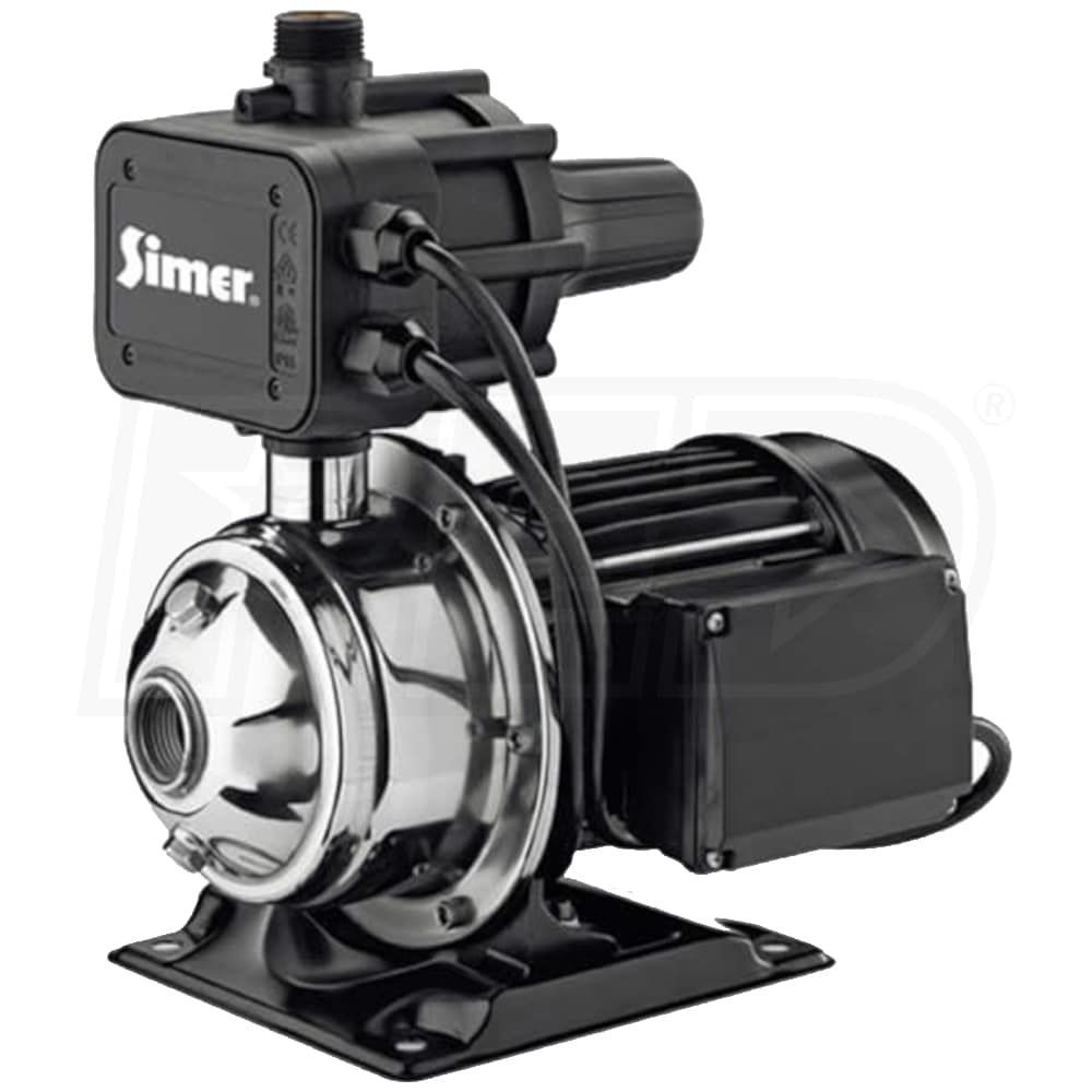 Simer 4075SS-01 4075SS - 24 GPM 3/4 HP Stainless Steel Pressure Water ...