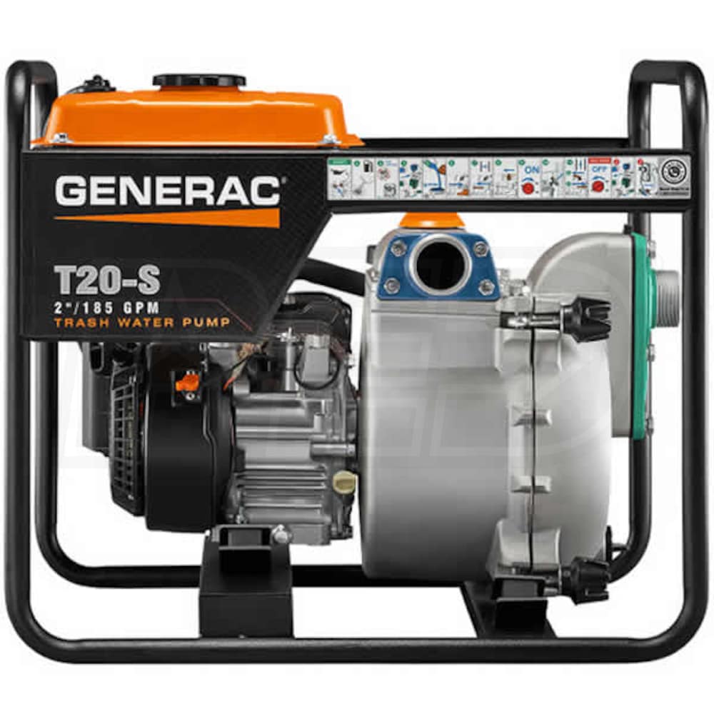Generac 6920 T20-S - 185 GPM 2-Inch Trash Pump w/ Subaru Engine