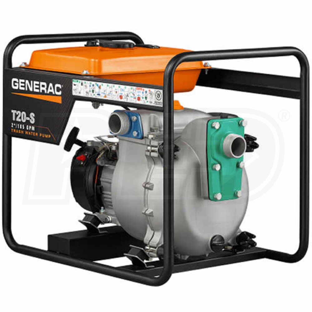 Generac 6920 T20-S - 185 GPM 2-Inch Trash Pump w/ Subaru Engine